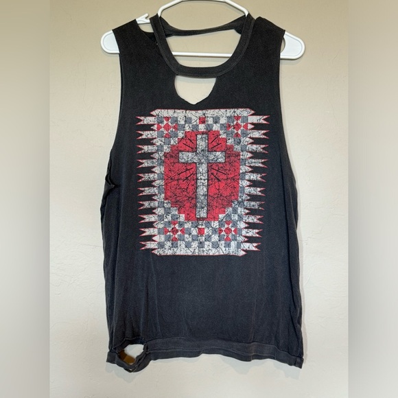 Chaser | Tops | Chaser Tank Distressed 0 Cotton M | Poshmark